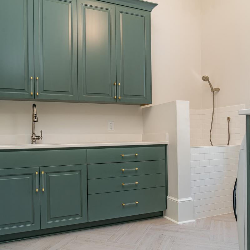 Modern Laundry Room With Dog Shower